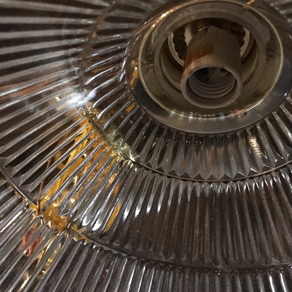 Other | Glass Light Fixture With Gold Trim | Poshmark